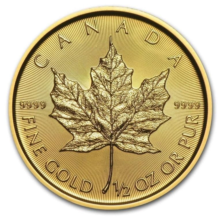1/2 oz Canadian Gold Maple Leaf Coin | 99.99% Pure IRA